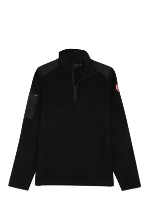 Canada Goose Stormont Panelled Half-zip Wool Sweatshirt - Black