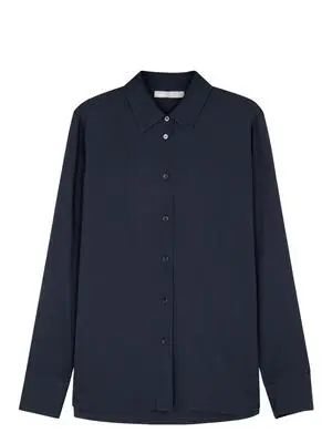 Vince Stretch-silk Shirt - Navy