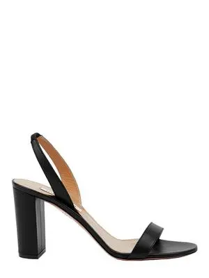 AQUAZZURA So 85 Leather Slingback Sandals - Black