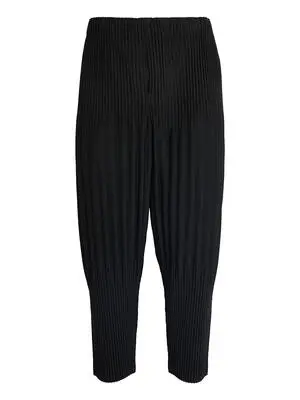 Issey Miyake Pleated Tapered Trousers - Black