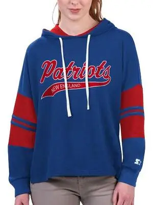 STARTER New England Patriots Long Sleeve Hoodie T-shirt - Royal
