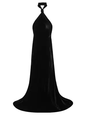 ANN DEMEULEMEESTER Ingeborg Velvet Halterneck Gown - Black