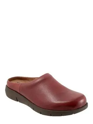 Softwalk Andria Leather Mule - Dark Red Suede