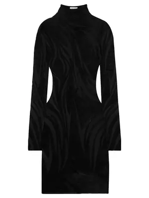MUGLER MUGLER Chenille Turtleneck Mini Dress