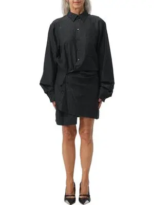 Off-White Shirt Dress - Black