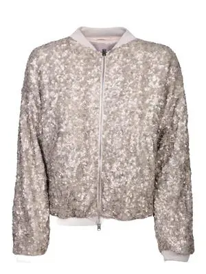 Herno Sequined Bomber Jacket - Grey