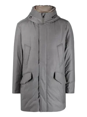 Woolrich Hooded High-neck Parka - Grey