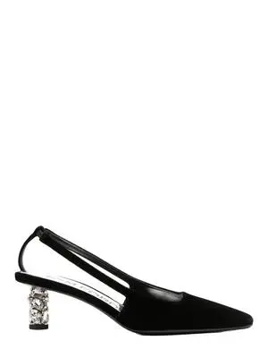 TOM FORD Crystal-embellished Velvet Slingback Pumps - Black