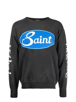 SAINT MXXXXXX Logo-print Cotton Sweatshirt - Grey