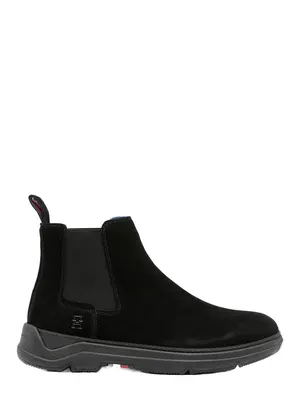 Tommy Hilfiger Logo-plaque Leather Boots - Black
