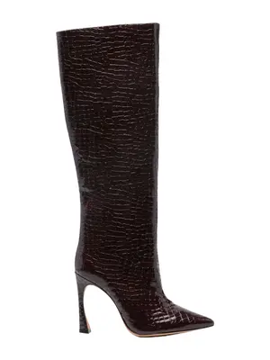ALEXANDRE BIRMAN Alexandre Birman Kyra 100mm Embossed Leather Boots