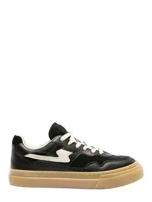 S.W.C STEPNEY WORKERS CLUB Pearl S-strike Leather Sneakers - Black