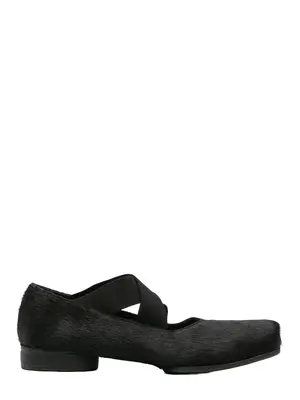 UMA WANG Brushed-effect Leather Ballerinas - Black