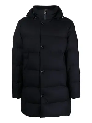 Woolrich Button-fastening Hooded Padded Coat - Blue