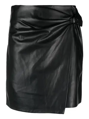Dkny Mid-rise Mini Wrap Skirt - Black