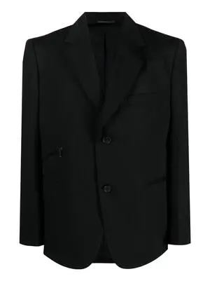 Yohji Yamamoto Single-breasted Wool Blazer - Black