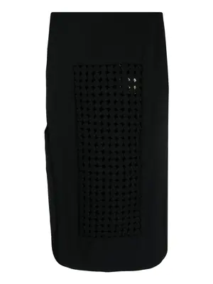 A.W.A.K.E. Mode Woven Midi Skirt - Black