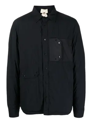 TEN C Padded Press-stud Shirt Jacket - Black