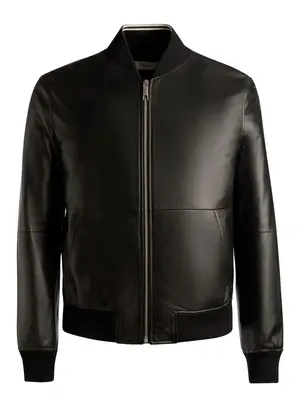 Bally Zip-up Leather Bomber Jacket - Black