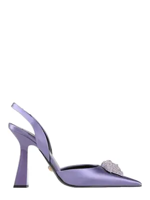 Versace Pumps In Textile Fibers And Soft Leather - Purple