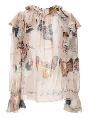 DOLCE & GABBANA Blush Silk Top
