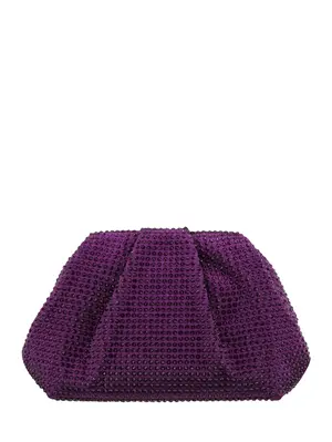 Nina Nina Crystal Frame Satchel Eggplant