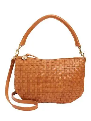 Clare V. Petit Moyen Woven Messenger Bag - Natural Woven Checker