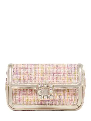 ROGER VIVIER Viv' Jeu De Fille Tweed Envelope Bag - Pink