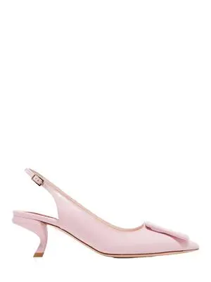 ROGER VIVIER Virgule Buckle-embellished Slingback Pumps - Pink