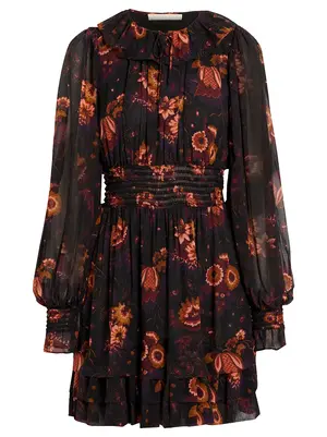 Ulla Johnson Adara Floral-print Mini Dress - Black