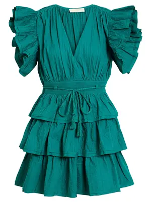 Ulla Johnson Camilla Tiered Mini Dress - Teal