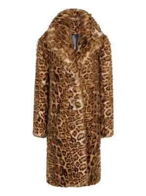 PACO RABANNE Leopard Print Faux-Fur Coat