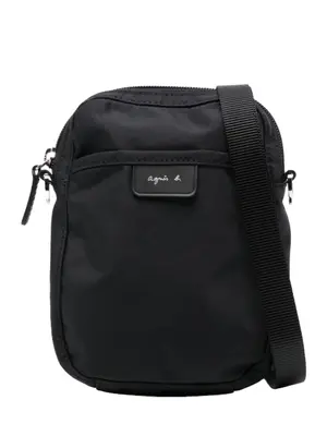 AGNÈS B. Logo-patch Zipped Messenger Bag - Black