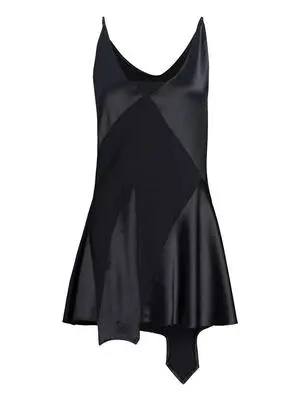 MAISON MARGIELA Paneled Satin Minidress - Black