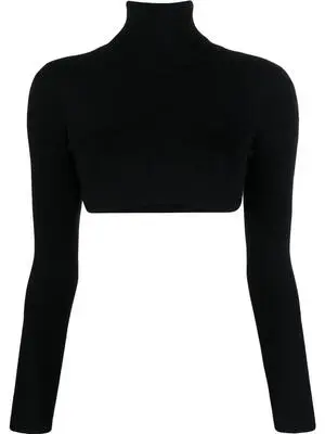 ELISABETTA FRANCHI High-Neck Cropped Jumper