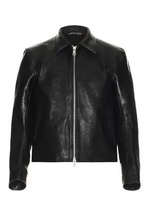 Our Legacy Mini Leather Jacket - Top Dyed Black Leather