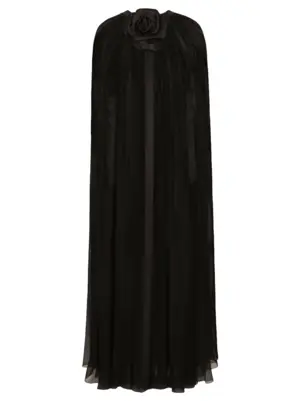 DOLCE & GABBANA Dolce & Gabbana Floral-Appliqué Silk Chiffon Cape