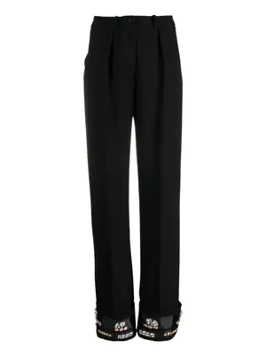 V:PM ATELIER Cosmo Crystal-embellished Trousers - Black