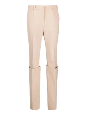 Sportmax Layered Tapered-leg Trousers - Brown