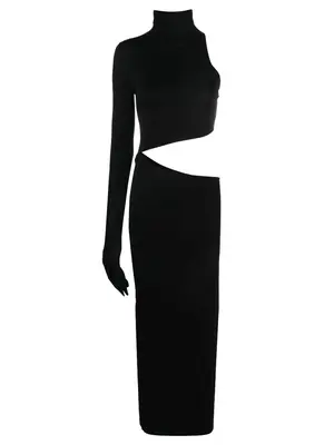 MANURI Tetris Cut-out Midi Dress - Black