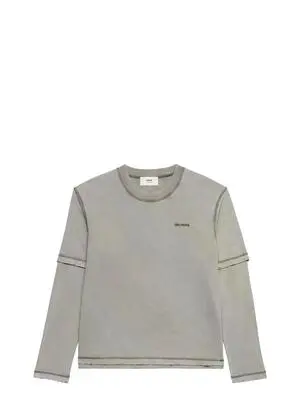 AMI AMI Paris Embroidered-Logo Layered Sweatshirt