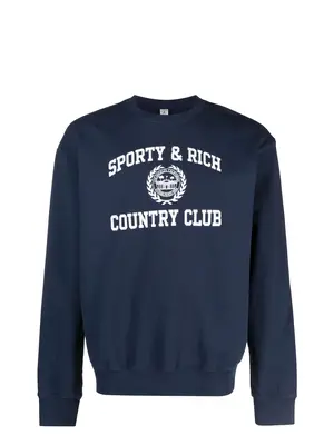 SPORTY & RICH Logo-print Sweatshirt - Blue