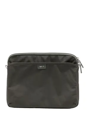 AGNÈS B. Logo-patch Zipped Laptop Bag - Green