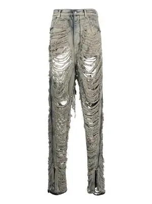 Rick Owens Rick Owens Distressed Slim-Cut Jeans Neutrals