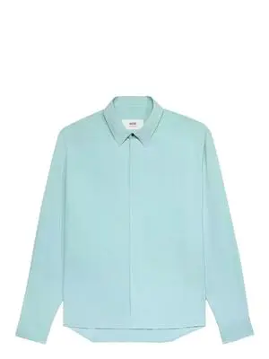 Ami Button-up Crepe Shirt - Blue
