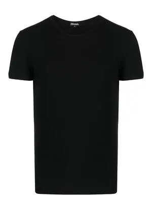Zegna Short-sleeved Stretch-cotton T-shirt - Black