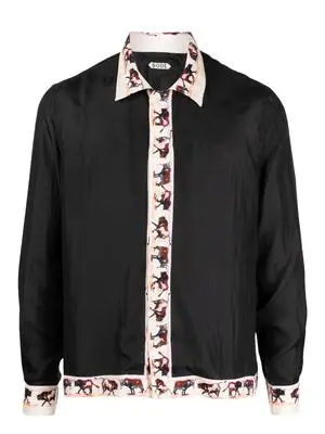 BODE Taureau Silk Shirt - Black