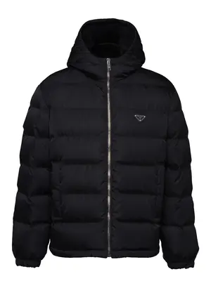 Prada Cropped Re-nylon Down Jacket - Black