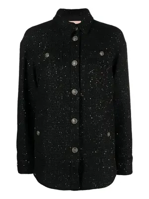 TWINSET Sequin-embellished Bouclé Jacket - Black