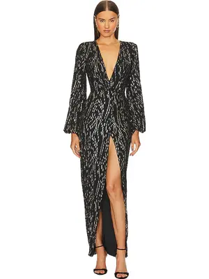 MICHAEL COSTELLO X Oberon Gown - Black & Gold
